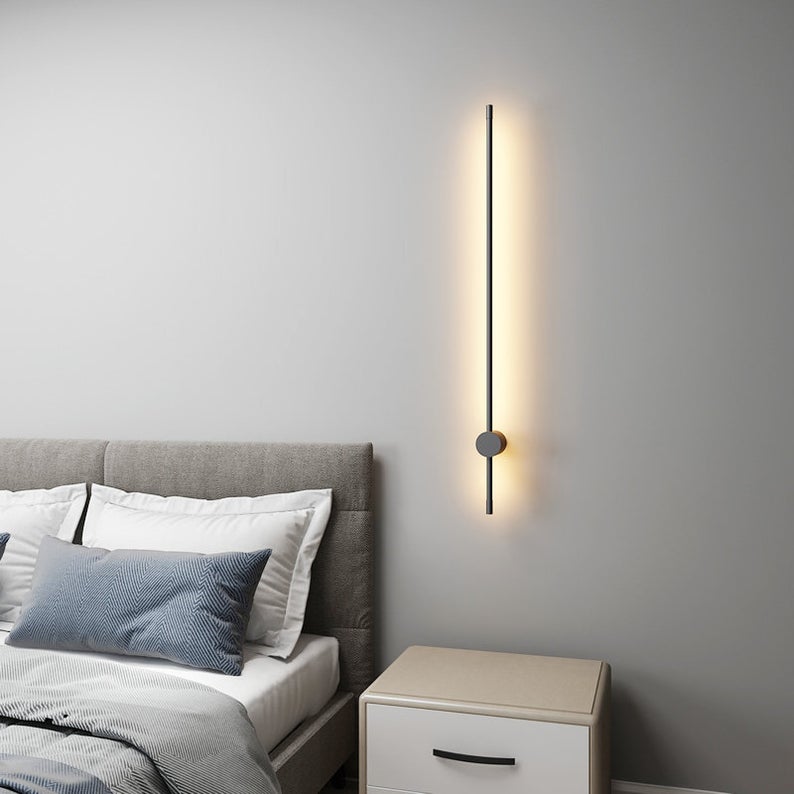 Urban Modern Minimalist LED Linear Wall Sconce, Contemporary, Glam ...